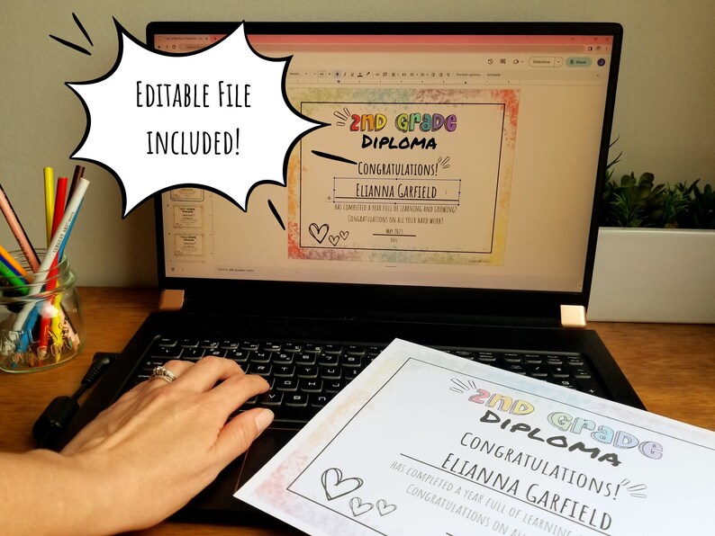 Printable Diploma Editable Certificate of Completion Printable ...