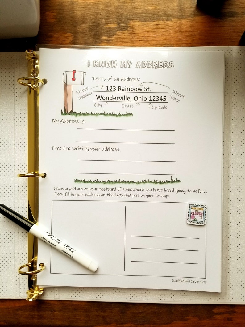 Life Skills Printables, Chore Chart, Address and Phone Number ...