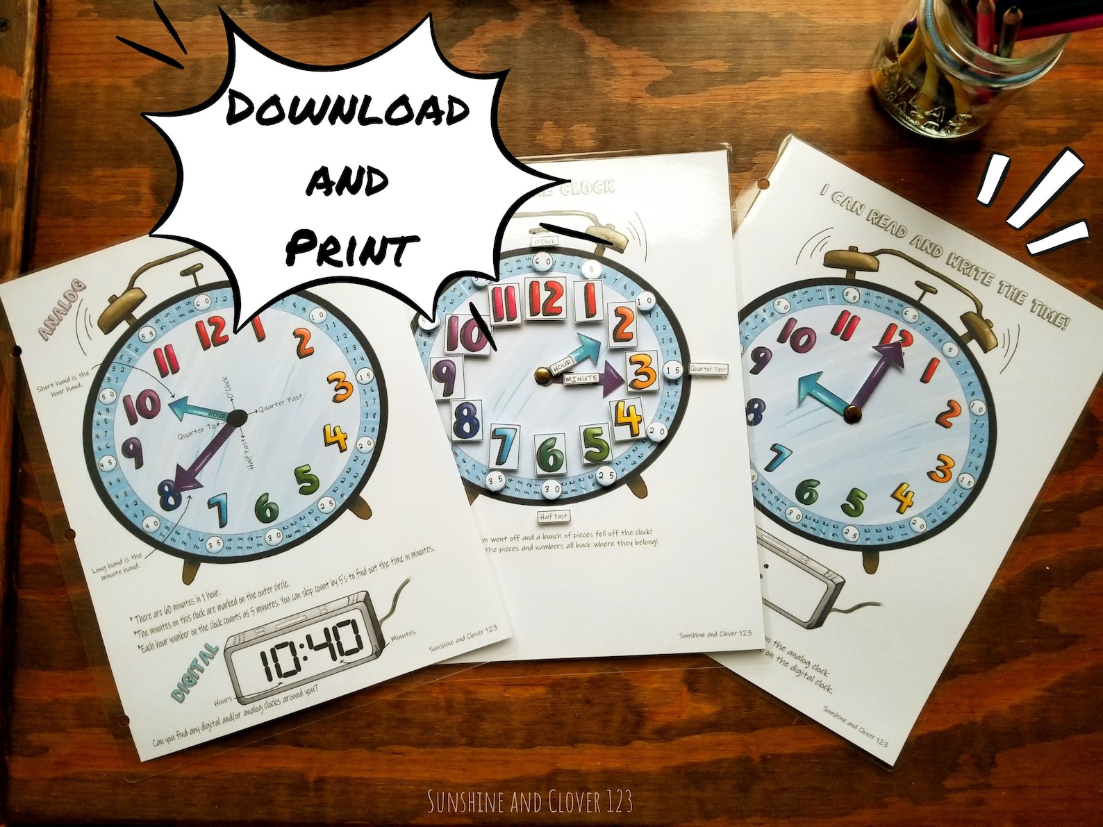 Time Learning Clocks, Printable Clock Activity, Telling Time ...