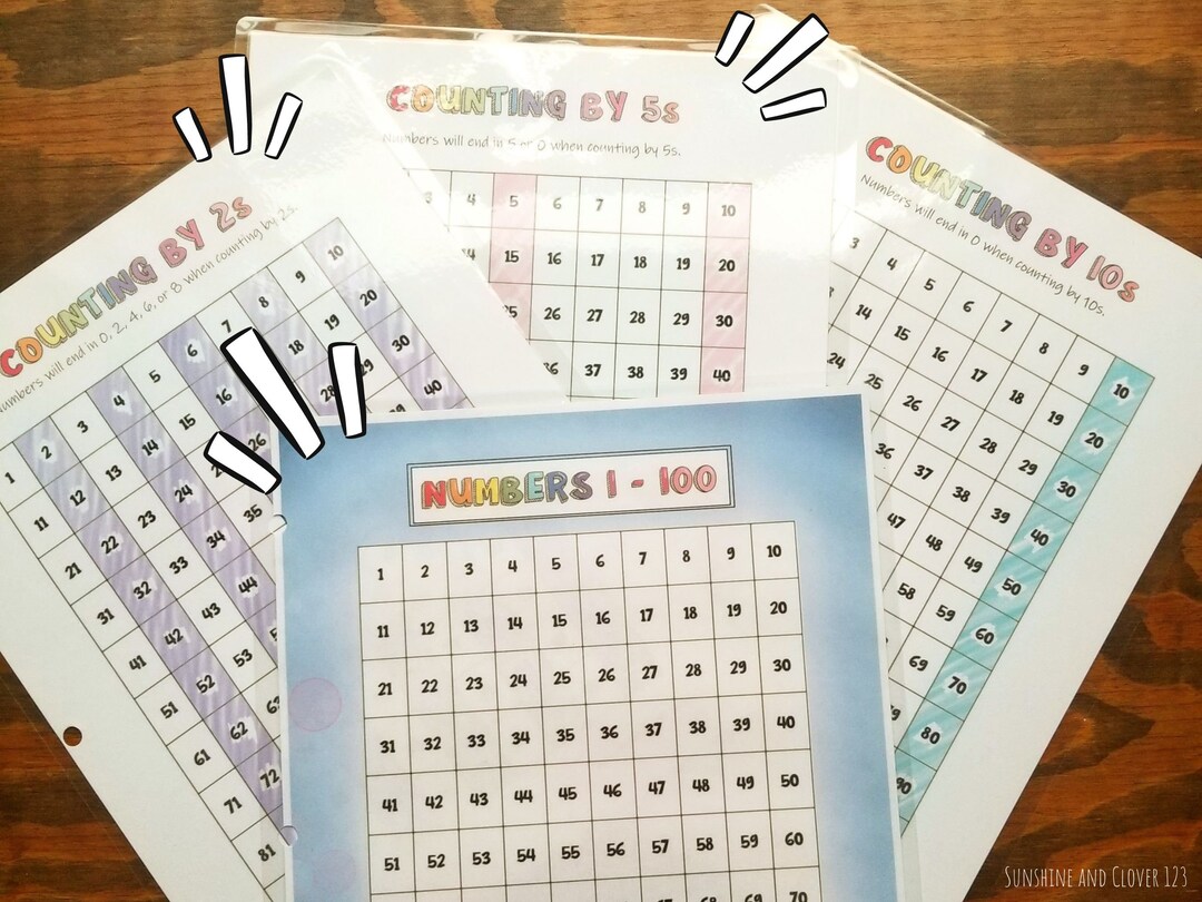 Hundred Chart Skip Counting by 2s 5s and 10s 100 Chart - Etsy UK