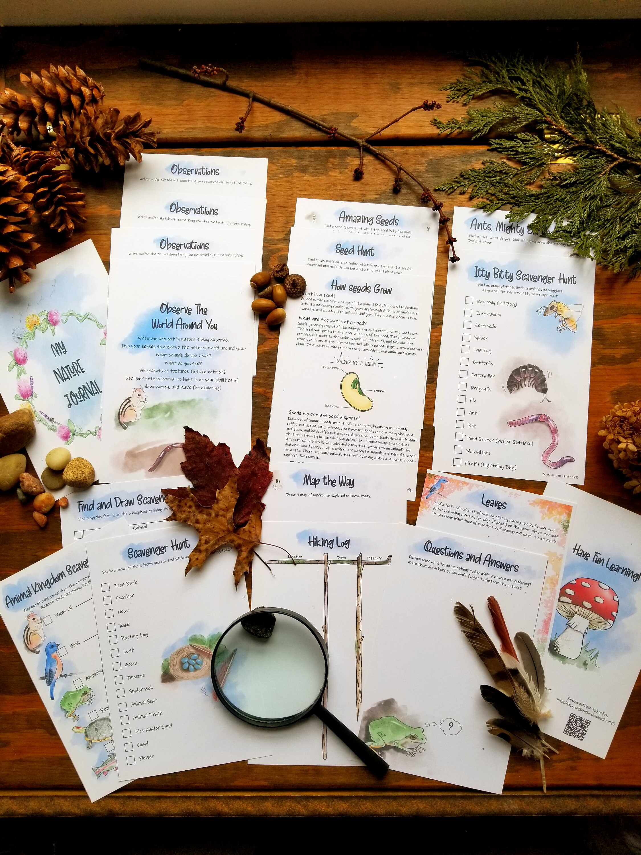 Nature Journal and Zoo Field Trip Bundle, Nature Diary and Scavenger ...
