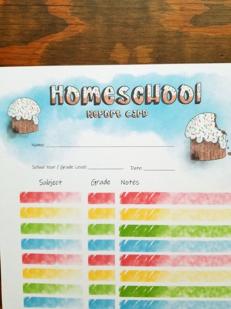 Report Card for Homeschoolers Printable Homeschool Grade Card Fillable ...