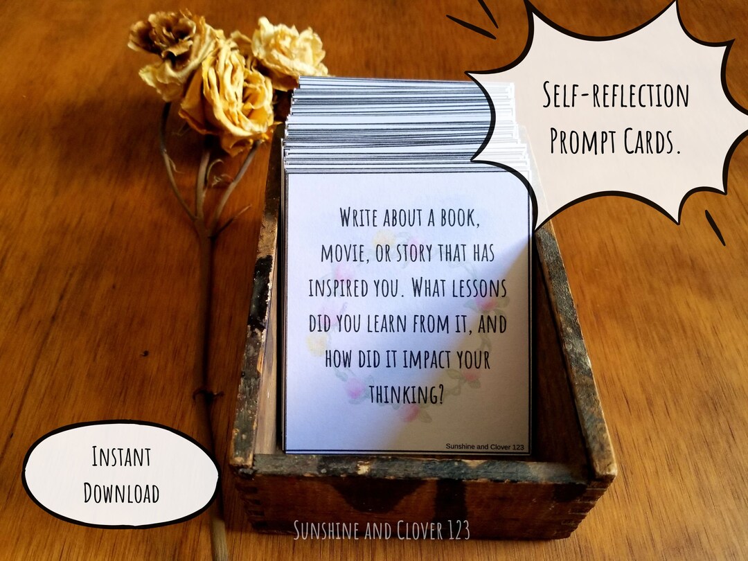 Journal Prompt Cards for Self Reflection Printable Writing Prompts for ...