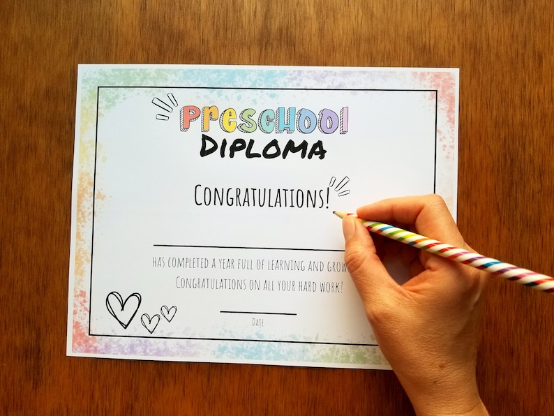 Printable Diploma Editable Certificate of Completion Printable ...