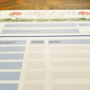 Homeschool Report Card, Grade Card Tracker, Blue Report Card for ...
