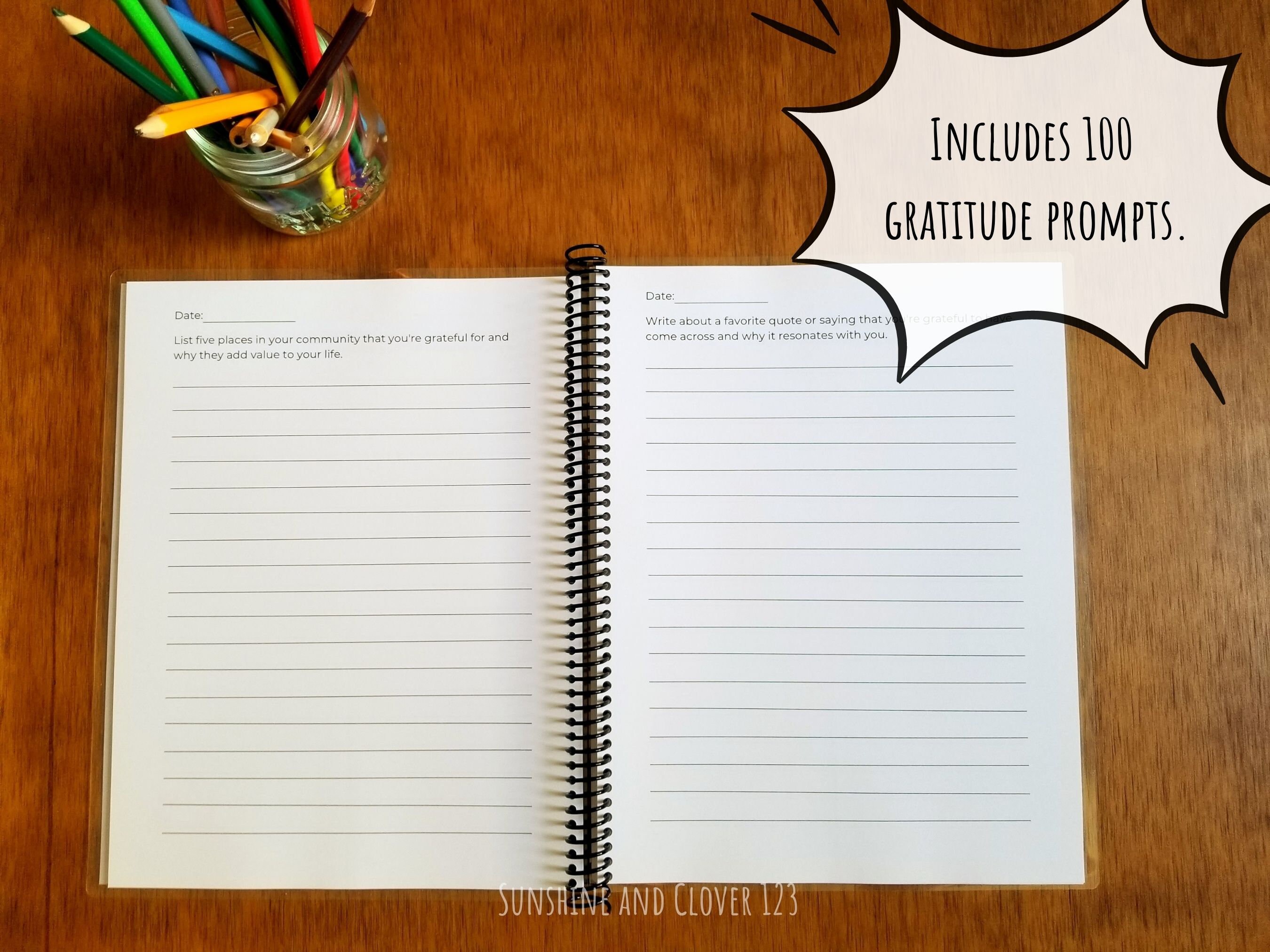 Printable Gratitude Journal + Self-reflection Journals Writing Prompts ...