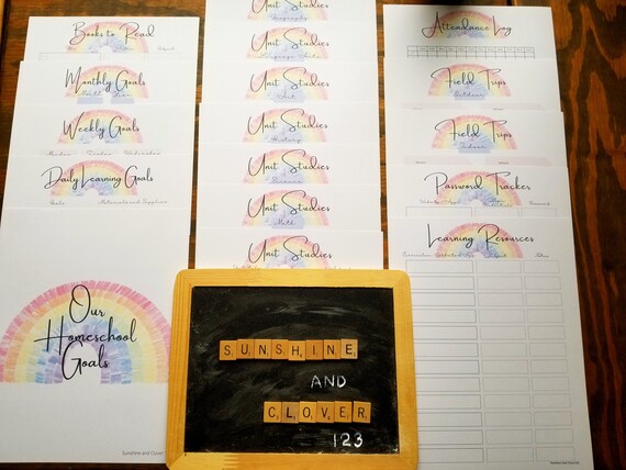 Rainbow Homeschool Planner Organization for Homeschoolers - Etsy