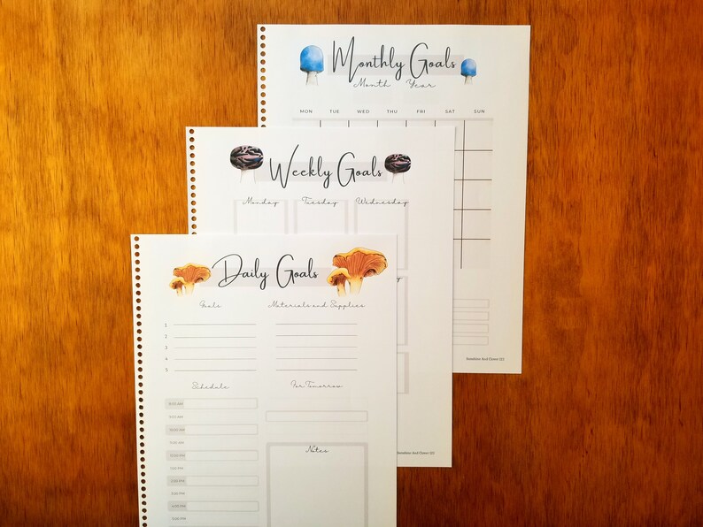 Homeschool Planner Printable Mushroom Planner Downloadable - Etsy