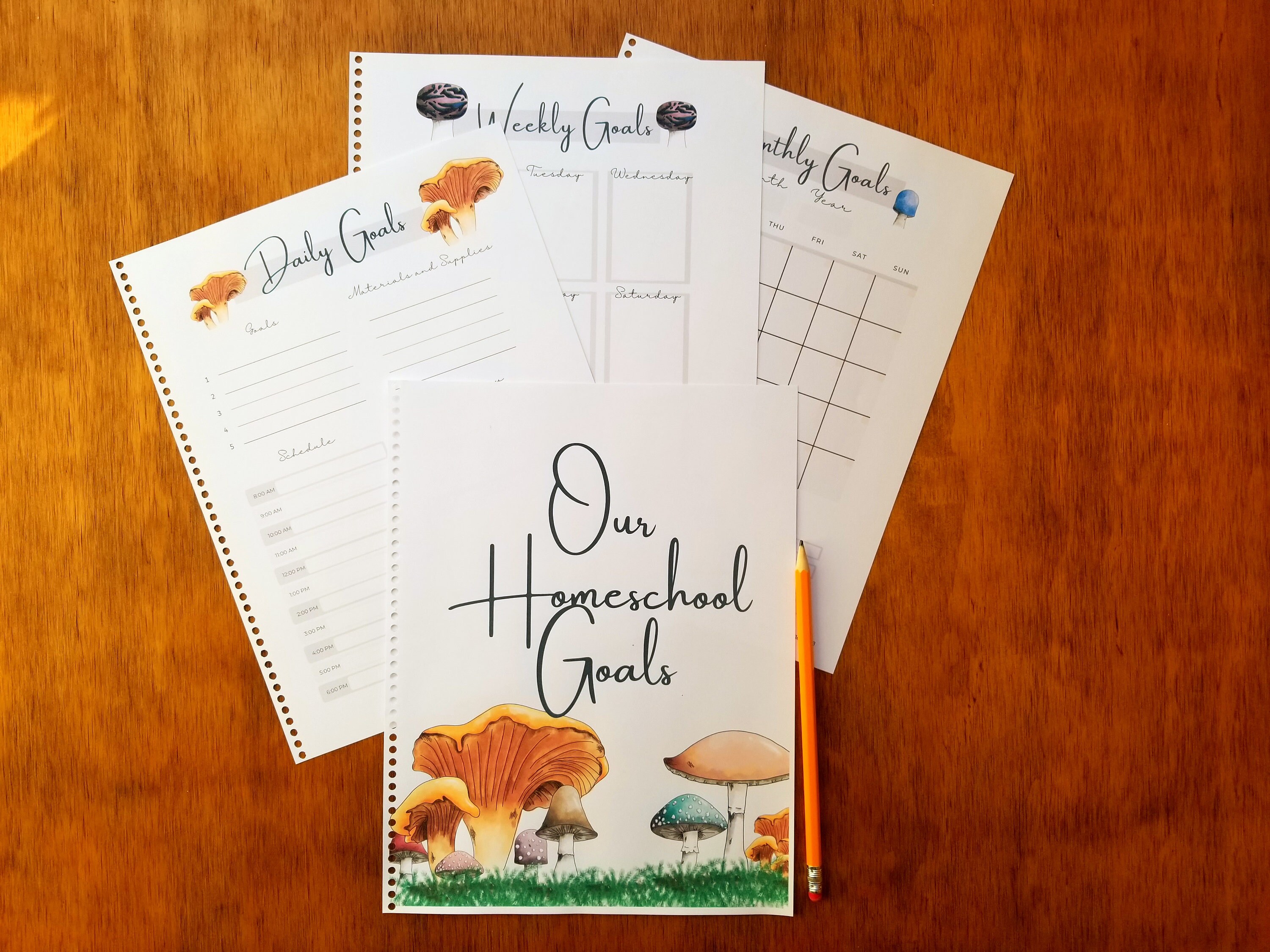 Printable Homeschool Planner PDF Homeschool Organizer Mushroom ...