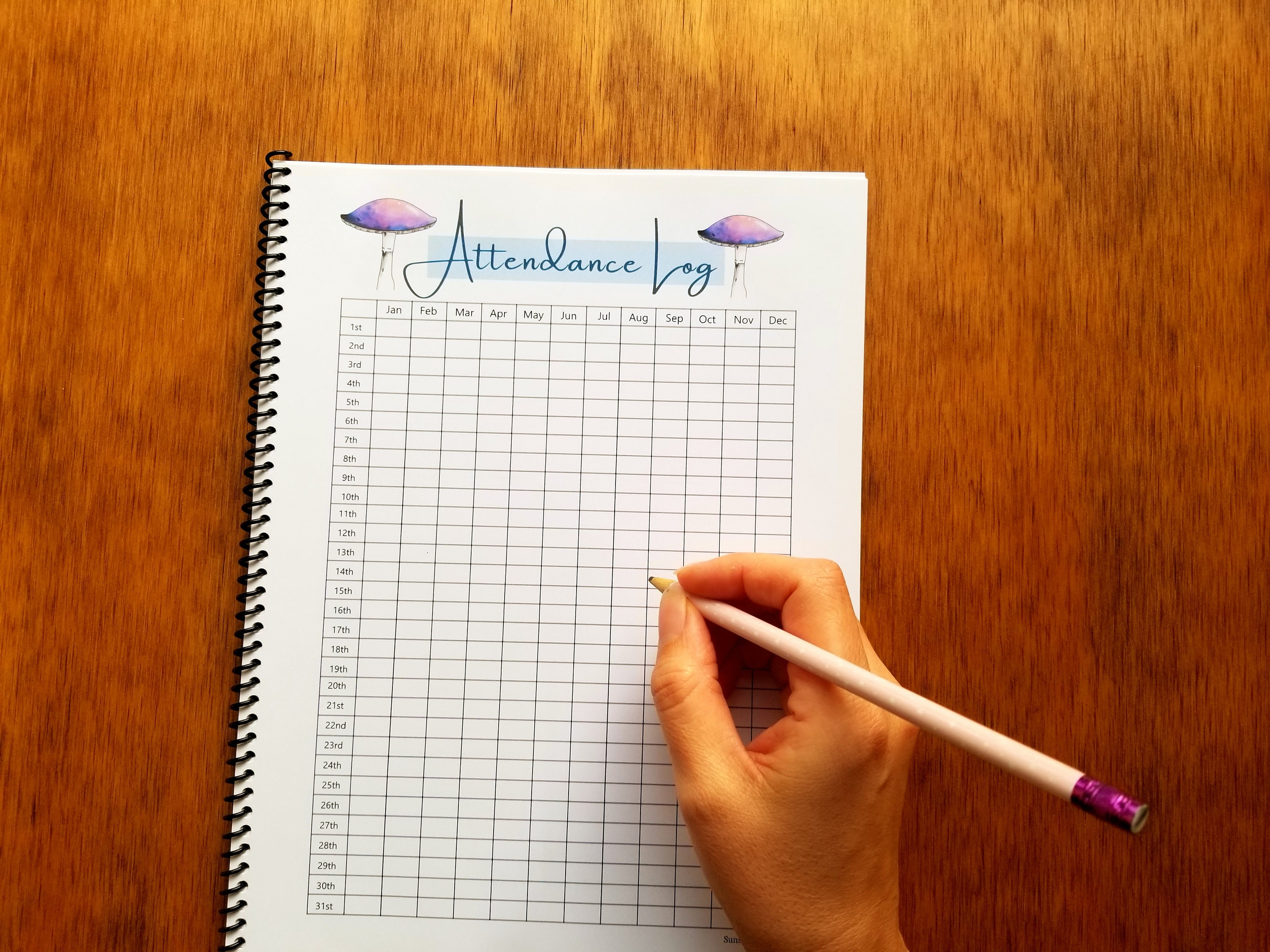 Attendance Tracker Attendance Log Homeschool Attendance Record ...