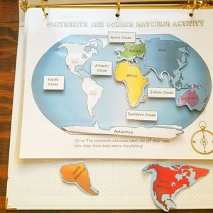 Continents and Oceans Unit Study, World Map Digital Download ...