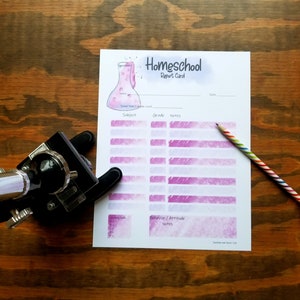 Report Card for Homeschoolers Printable Grade Card Pink and | Etsy