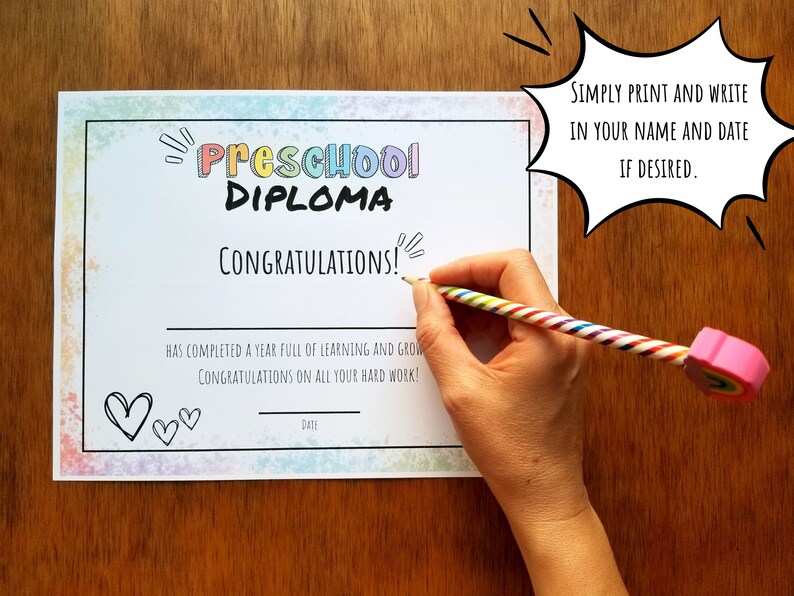 Printable Diploma Editable Certificate of Completion Printable ...