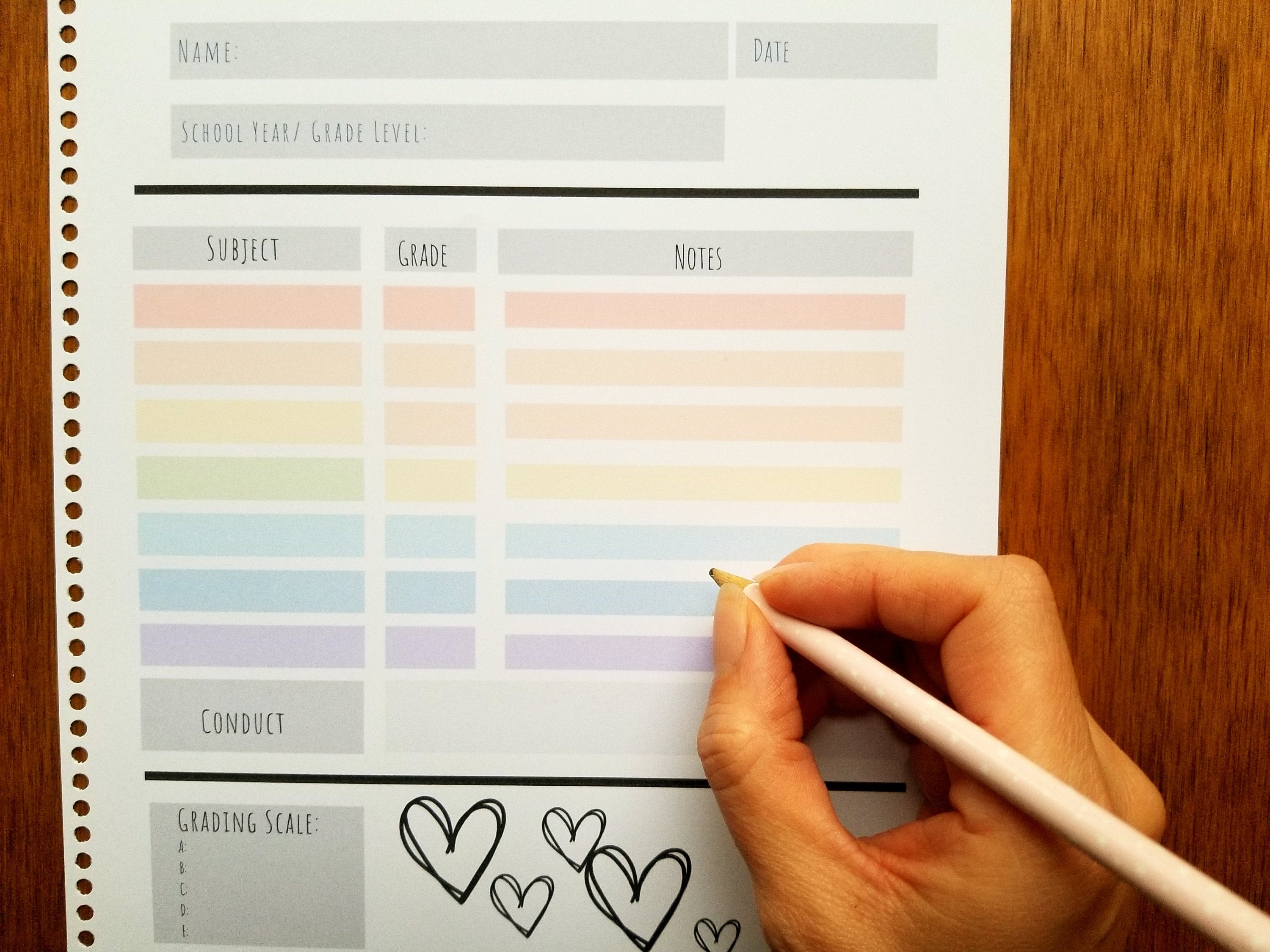 Homeschool Report Card, Cute Grade Card, Kawaii Style Report Card ...