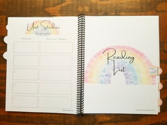 Spiral Bound Homeschool Planner in Colorful Rainbow Design - Etsy