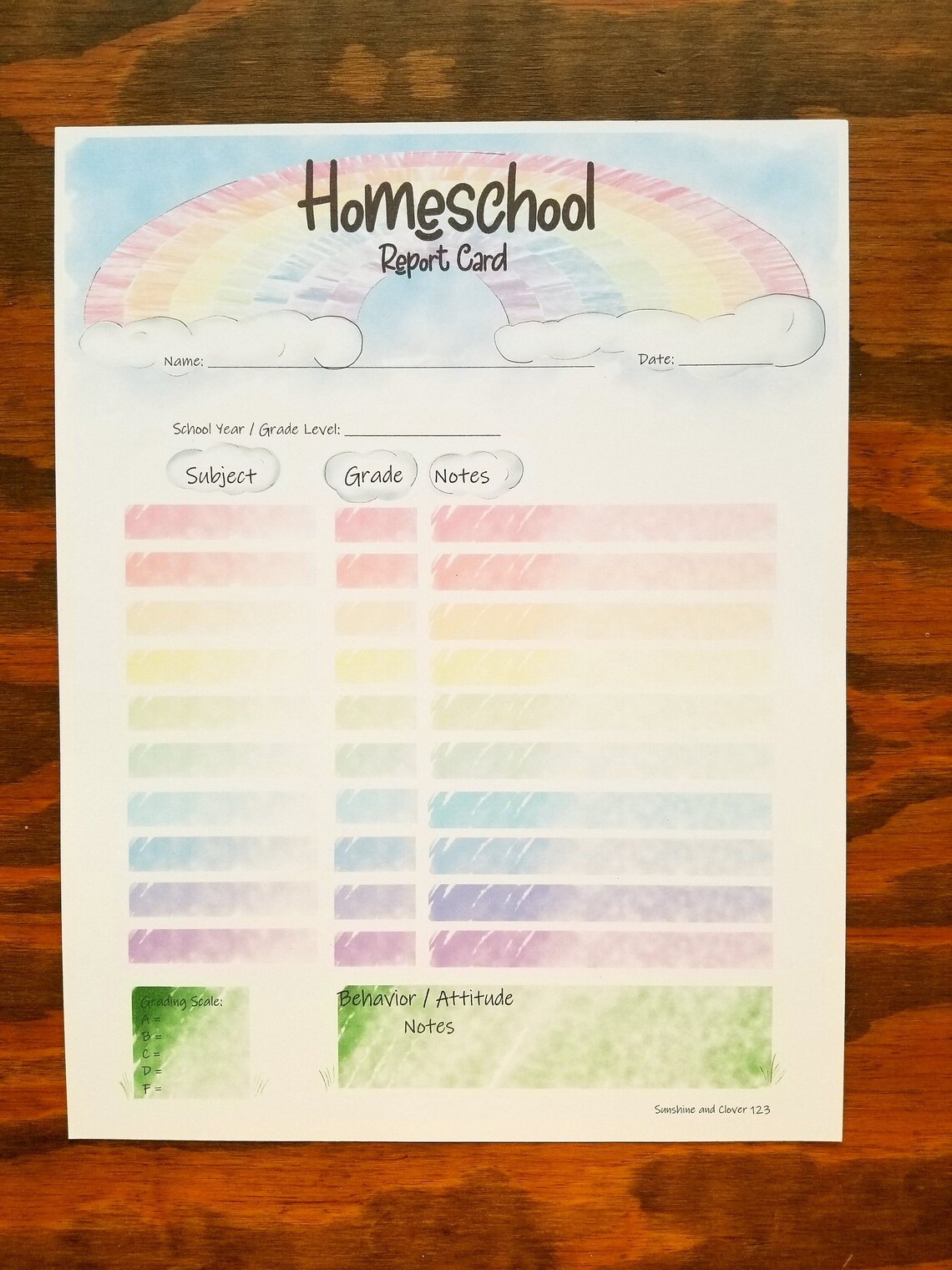 Homeschool Report Card Printable Academic Progress Report - Etsy