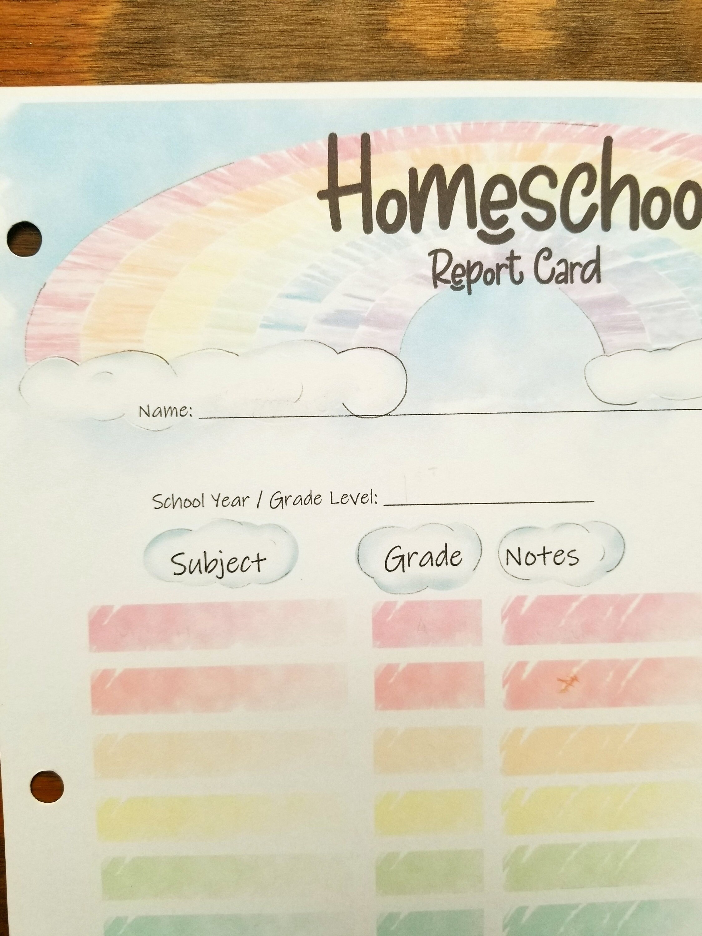 Homeschool Report Card Printable Academic Progress Report - Etsy