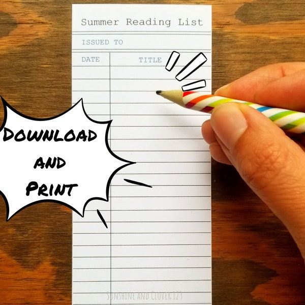 Library Checkout Card Printable - Etsy