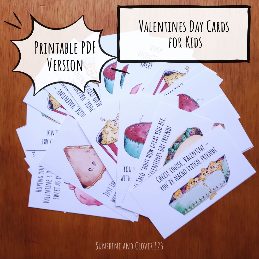 Printable Valentine Cards for Kids Valentine's Day Party Cards for Kid ...