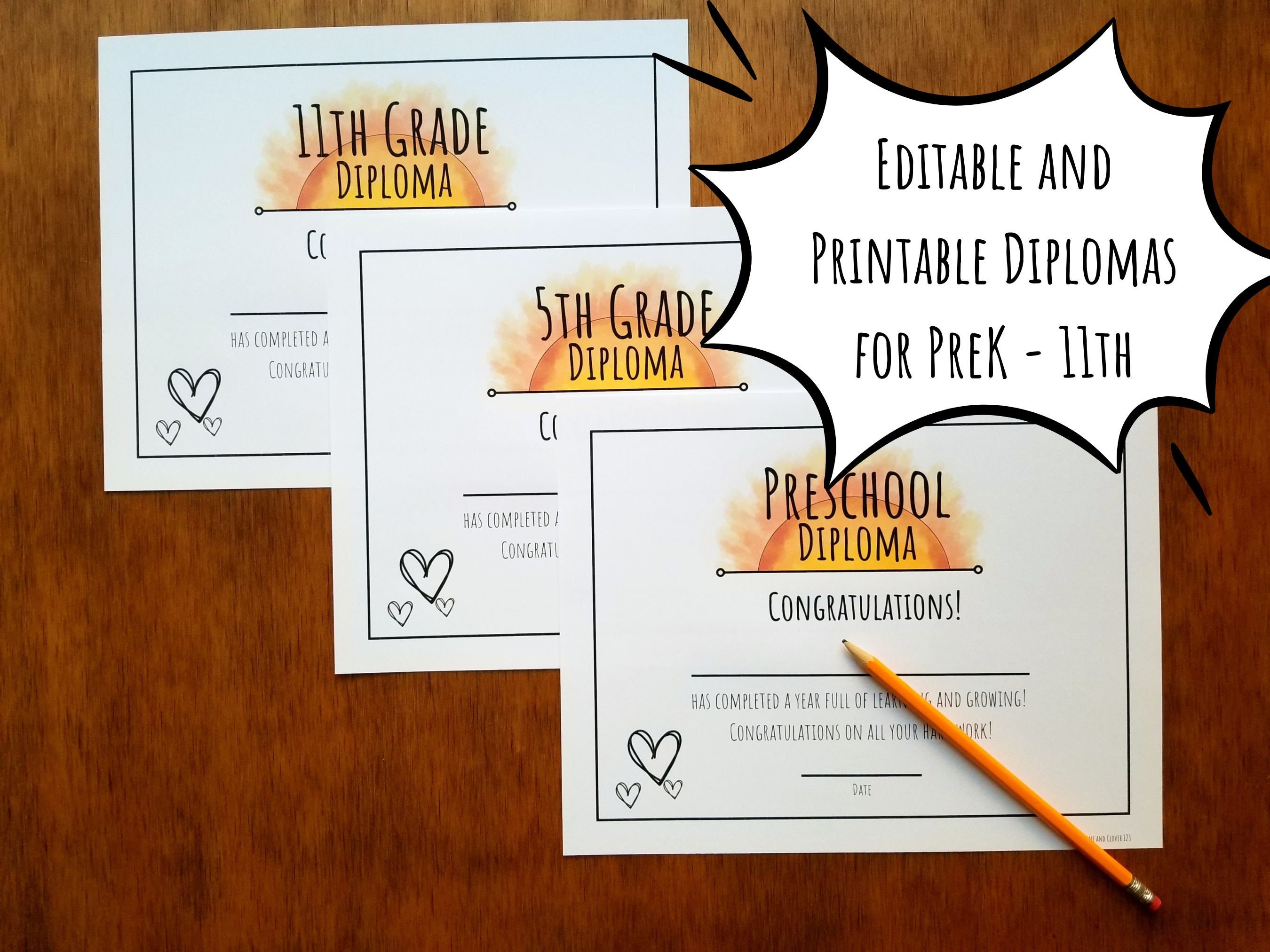 Editable Diploma Homeschool Printable Certificate of Completion ...