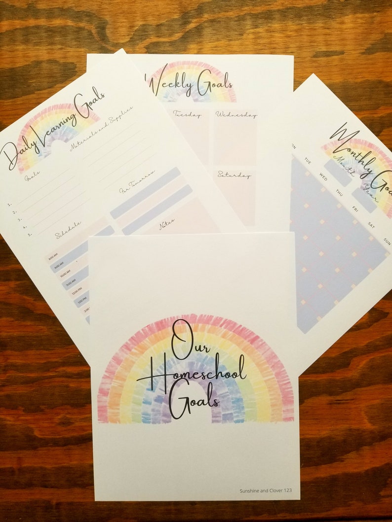 Rainbow Homeschool Planner Organization for Homeschoolers - Etsy