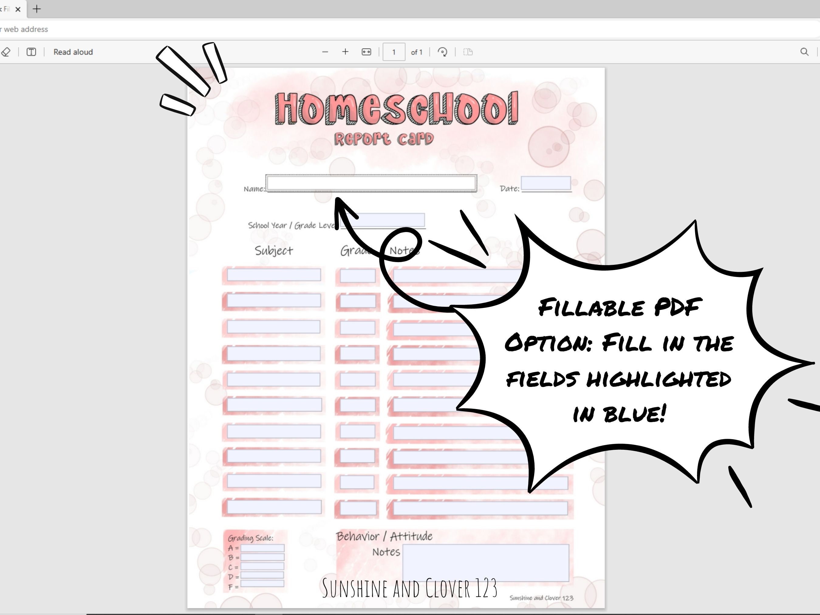 Printable Homeschool Grade Card Report Card for - Etsy