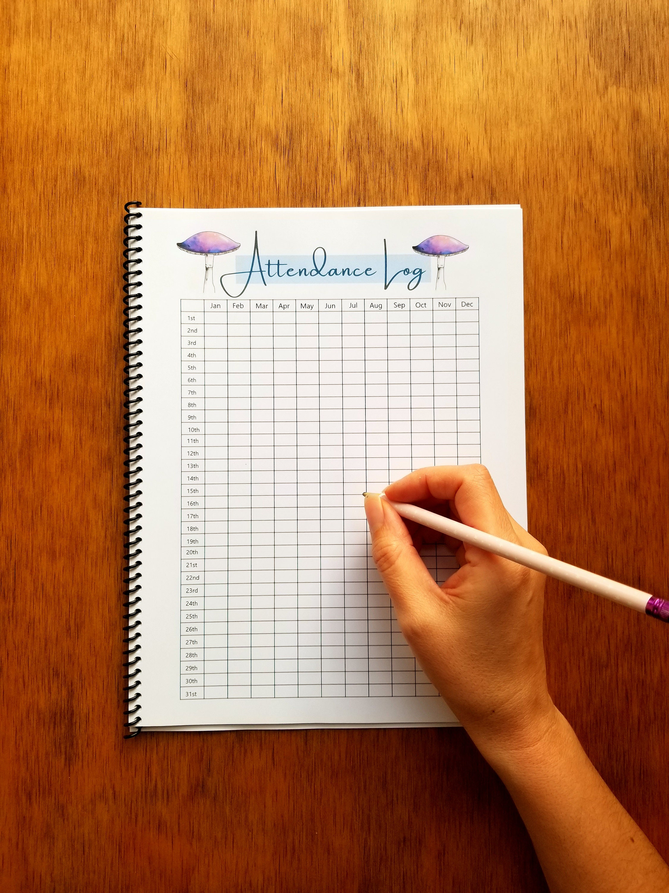 Attendance Tracker Attendance Log Homeschool Attendance Record ...
