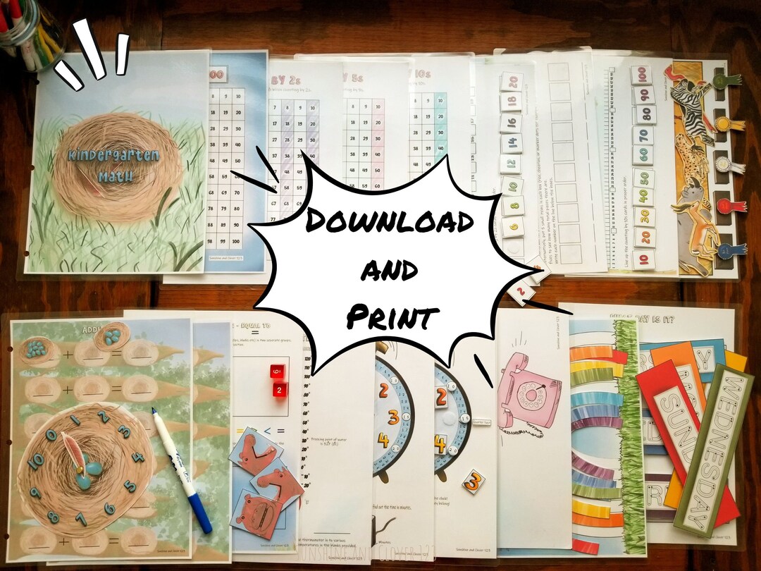 Kindergarten Math Busy Book, Skip Counting, Add, Subtraction, Greater ...