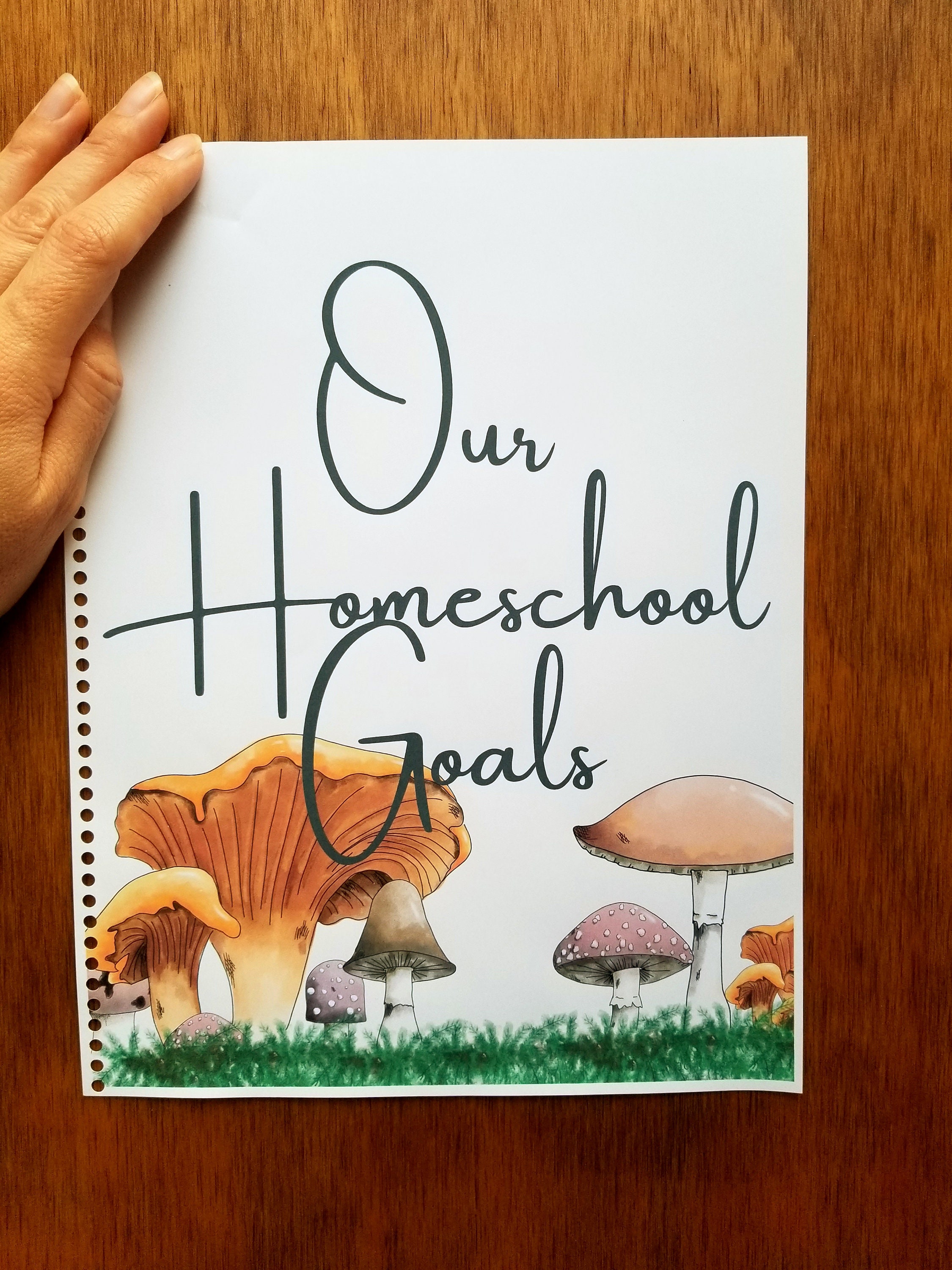 Printable Homeschool Planner, Daily Weekly Monthly Scheduler, Mushroom ...