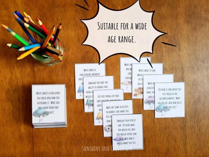 Printable Gratitude Journal Prompt Cards Self Reflection Journaling ...