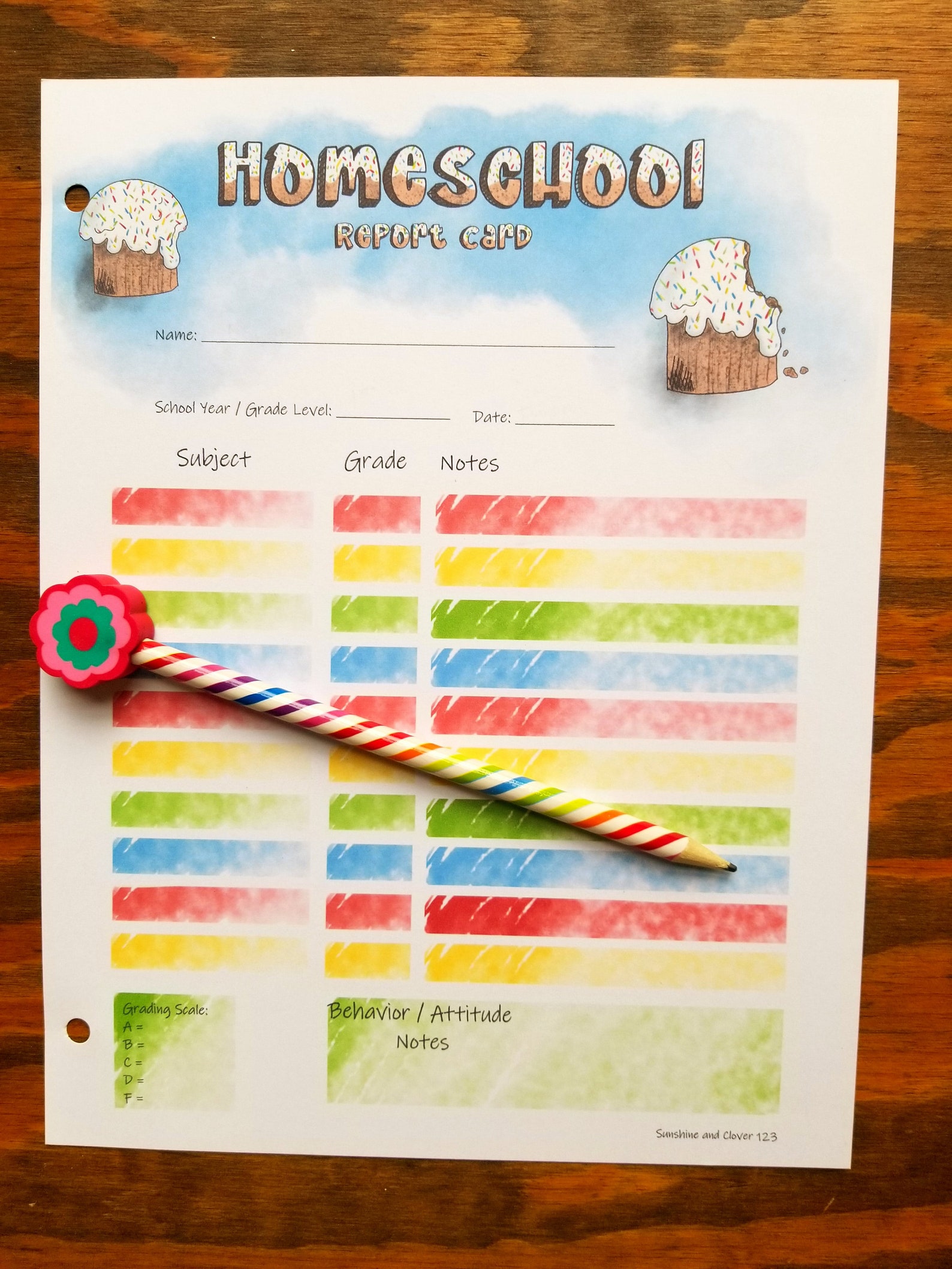 Report Card for Homeschoolers Printable Homeschool Grade Card Fillable ...