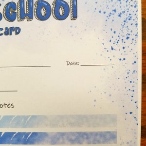 Printable Homeschool Grade Card, Report Card in Blue, Academic Progress ...