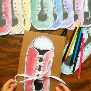 Shoelace Tying Practice Montessori Kindergarten Printable Sneaker ...