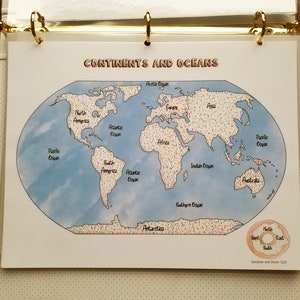 Continents and Oceans Homeschool Printable, Geography Unit Study ...