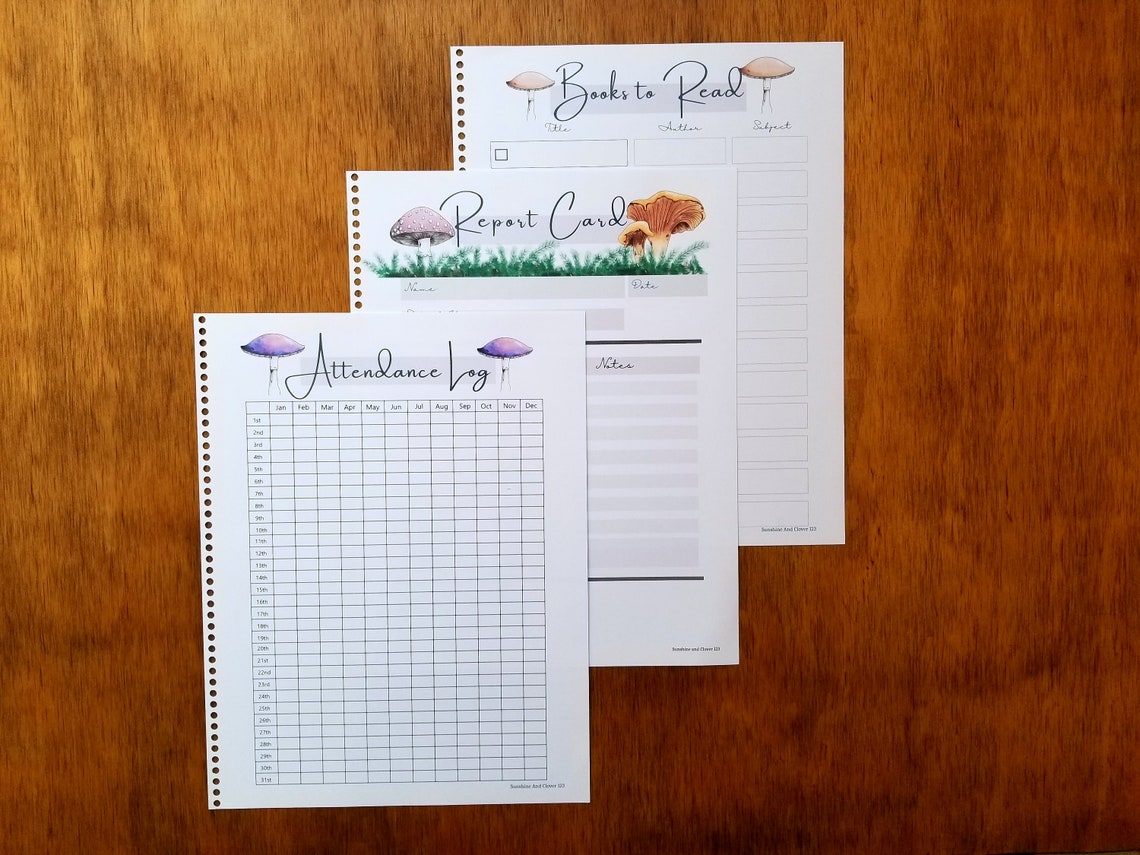 Homeschool Planner Printable Mushroom Planner Downloadable - Etsy