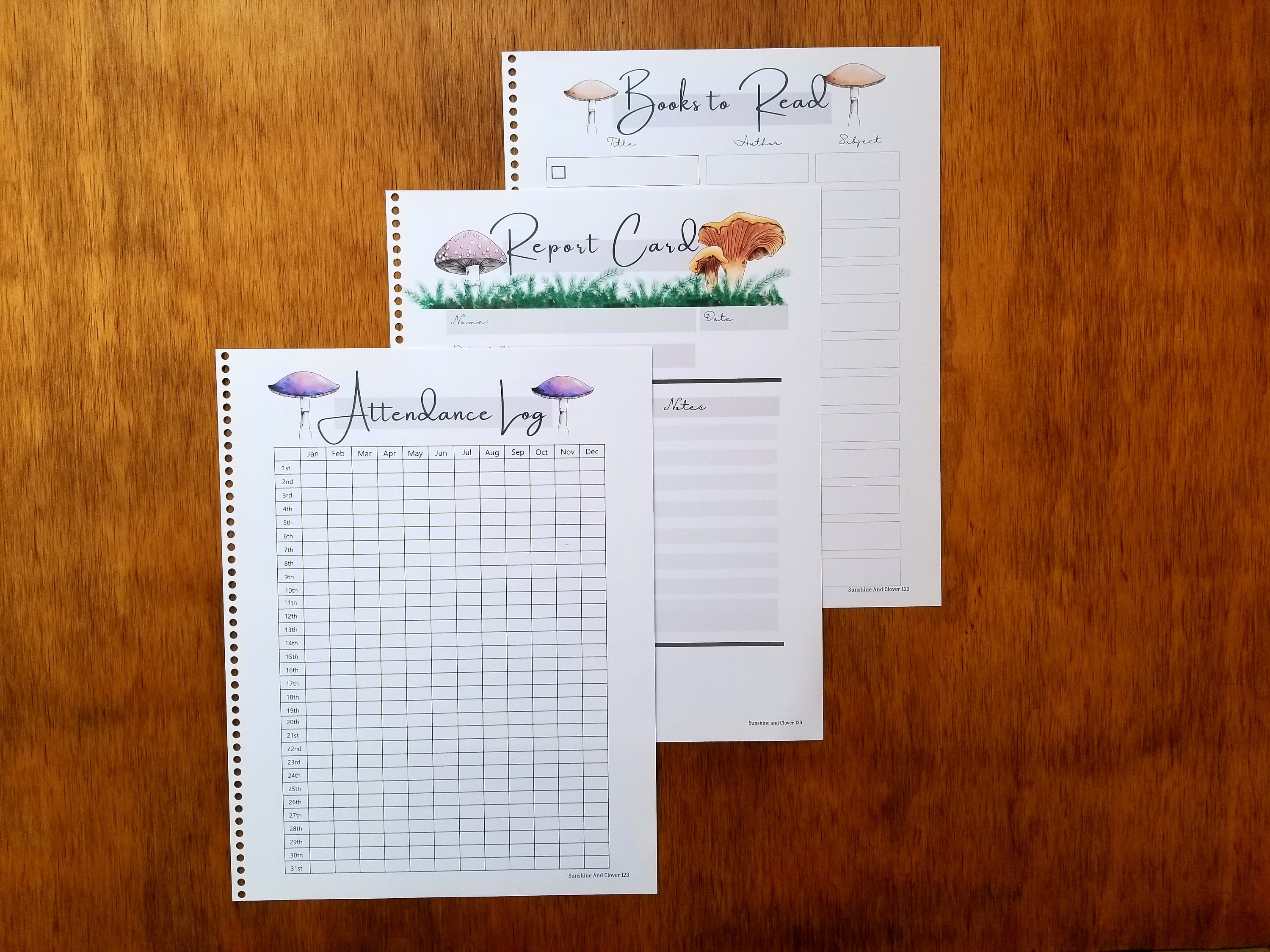 Homeschool Planner Printable Mushroom Planner Downloadable - Etsy