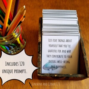 Printable Gratitude Journal Prompt Cards Self Reflection Journaling ...