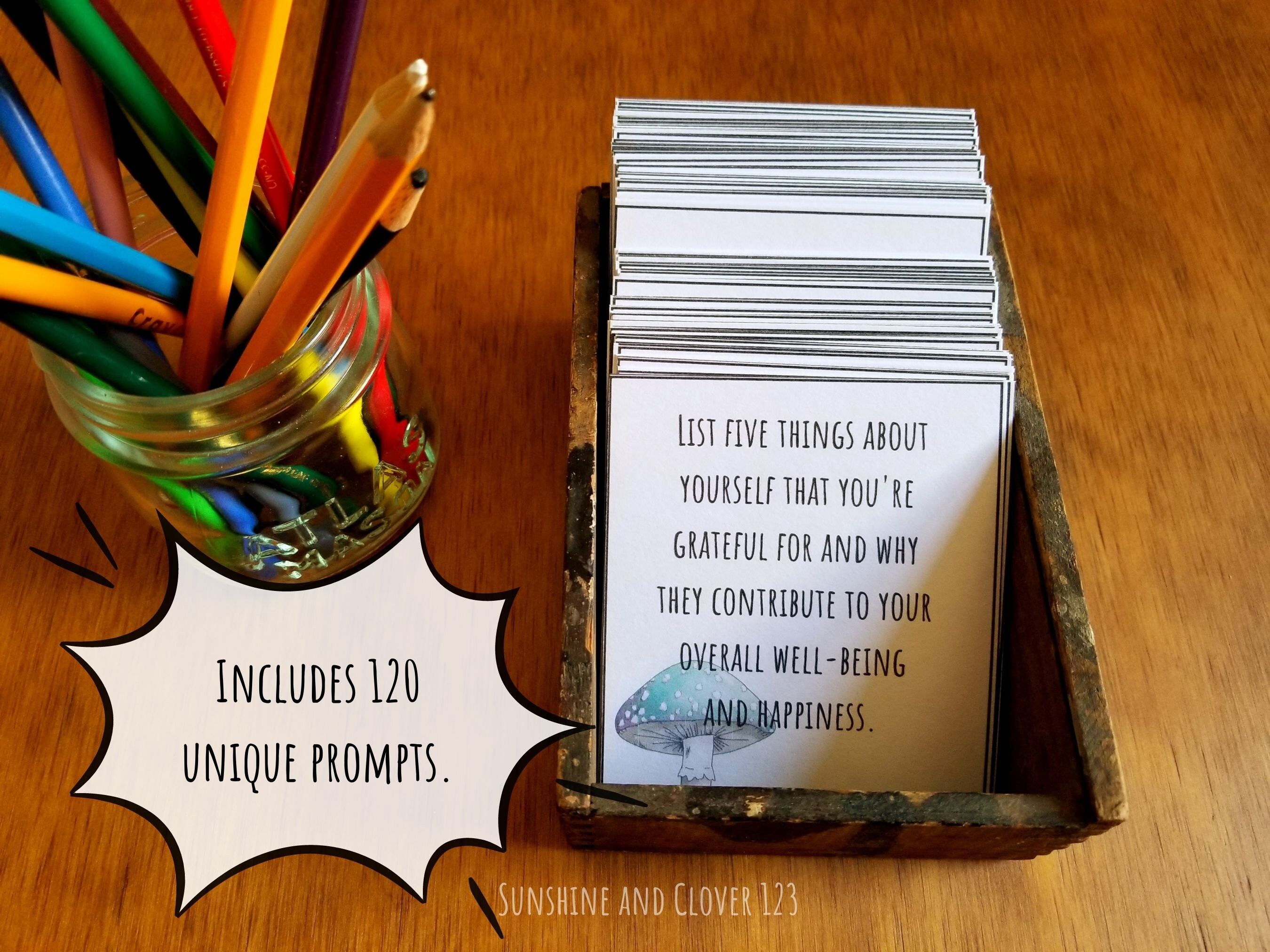 Printable Gratitude Journal Prompt Cards Self Reflection Journaling ...