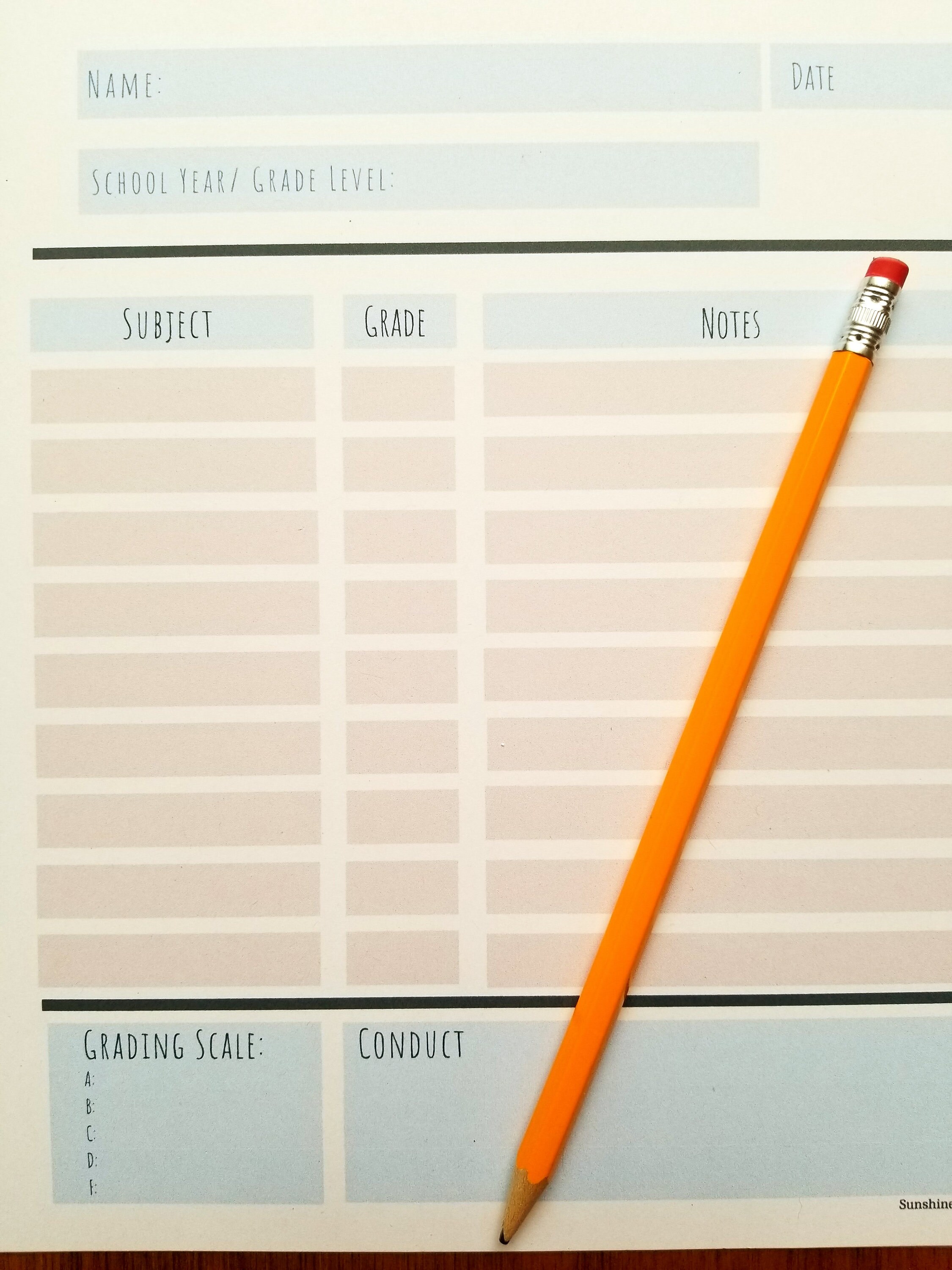 Homeschool Report Card Homeschool Grade Card Homeschool Supplies ...