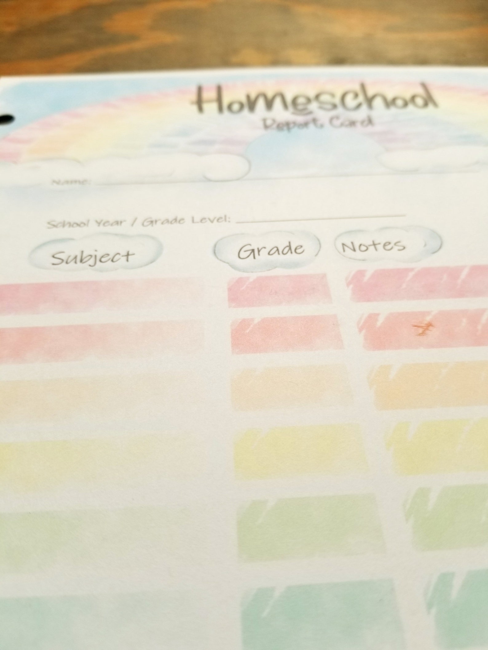 Homeschool Report Card Printable Academic Progress Report - Etsy