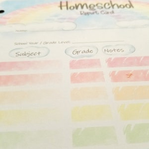 Homeschool Report Card Printable Academic Progress Report - Etsy