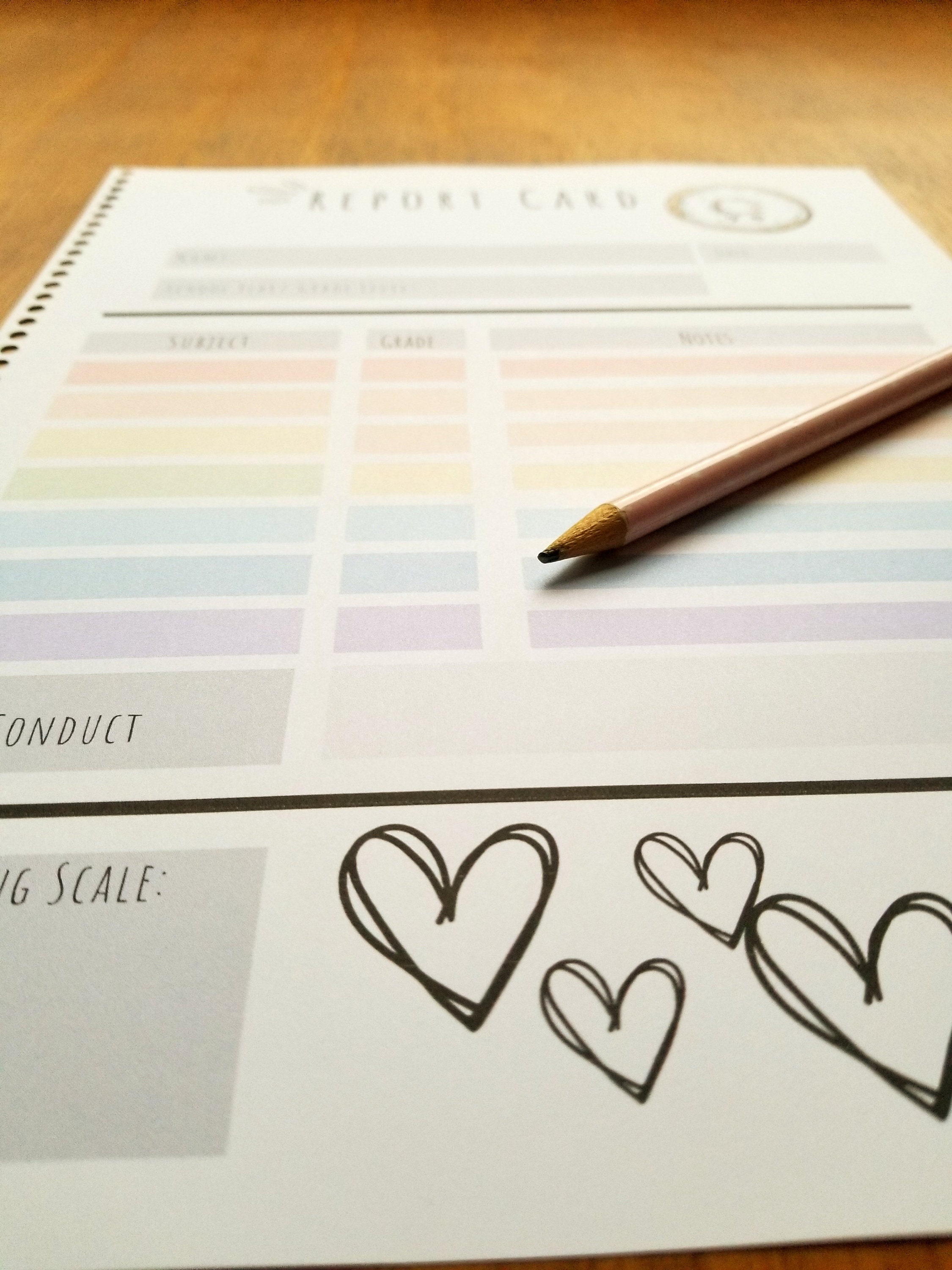 Homeschool Report Card, Cute Grade Card, Kawaii Style Report Card ...