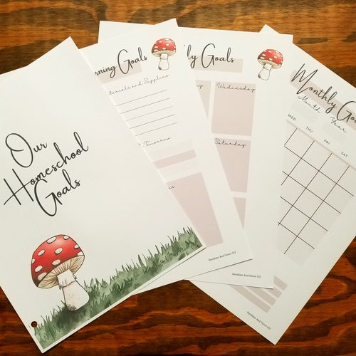 Printable Homeschool Planner Mushroom Brown Expanded Version - Etsy