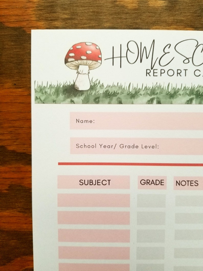 Homeschool Report Card Homeschool Academic Progress Report - Etsy