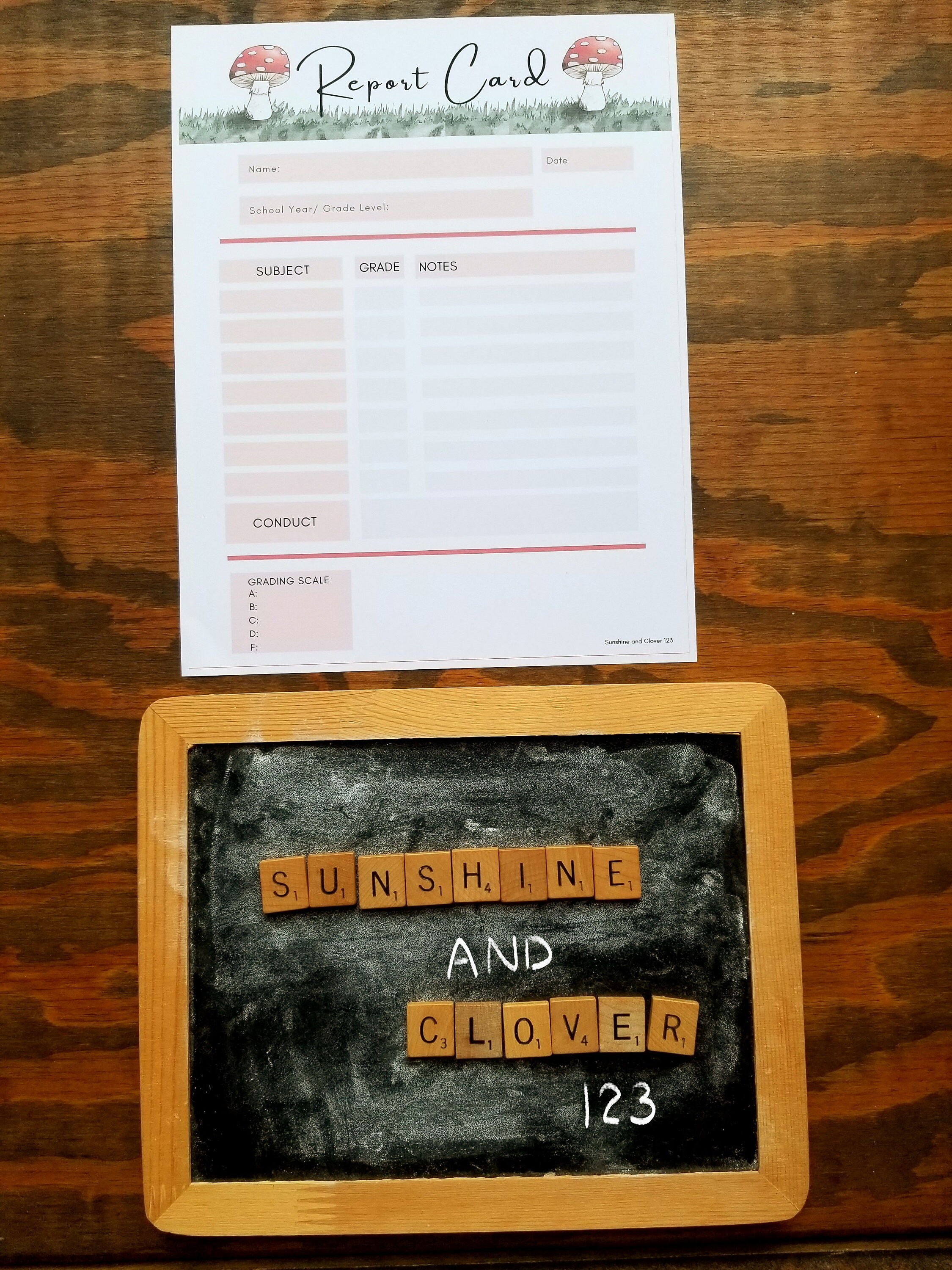 Editable Report Card, Printable Grade Card in Mushroom Red Theme ...