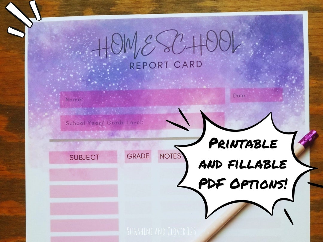 Fillable Report Card Printable Grade Card, Editable Academic Progress ...