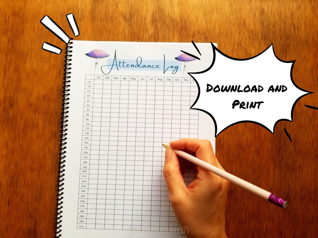 Attendance Tracker Attendance Log Homeschool Attendance Record ...