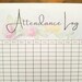 Homeschool Attendance Log in Flower Design Attendance Record - Etsy