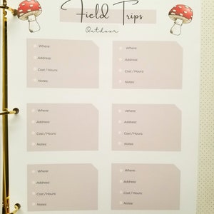 Printable Homeschool Planner Mushroom Brown Expanded Version, Goals for ...