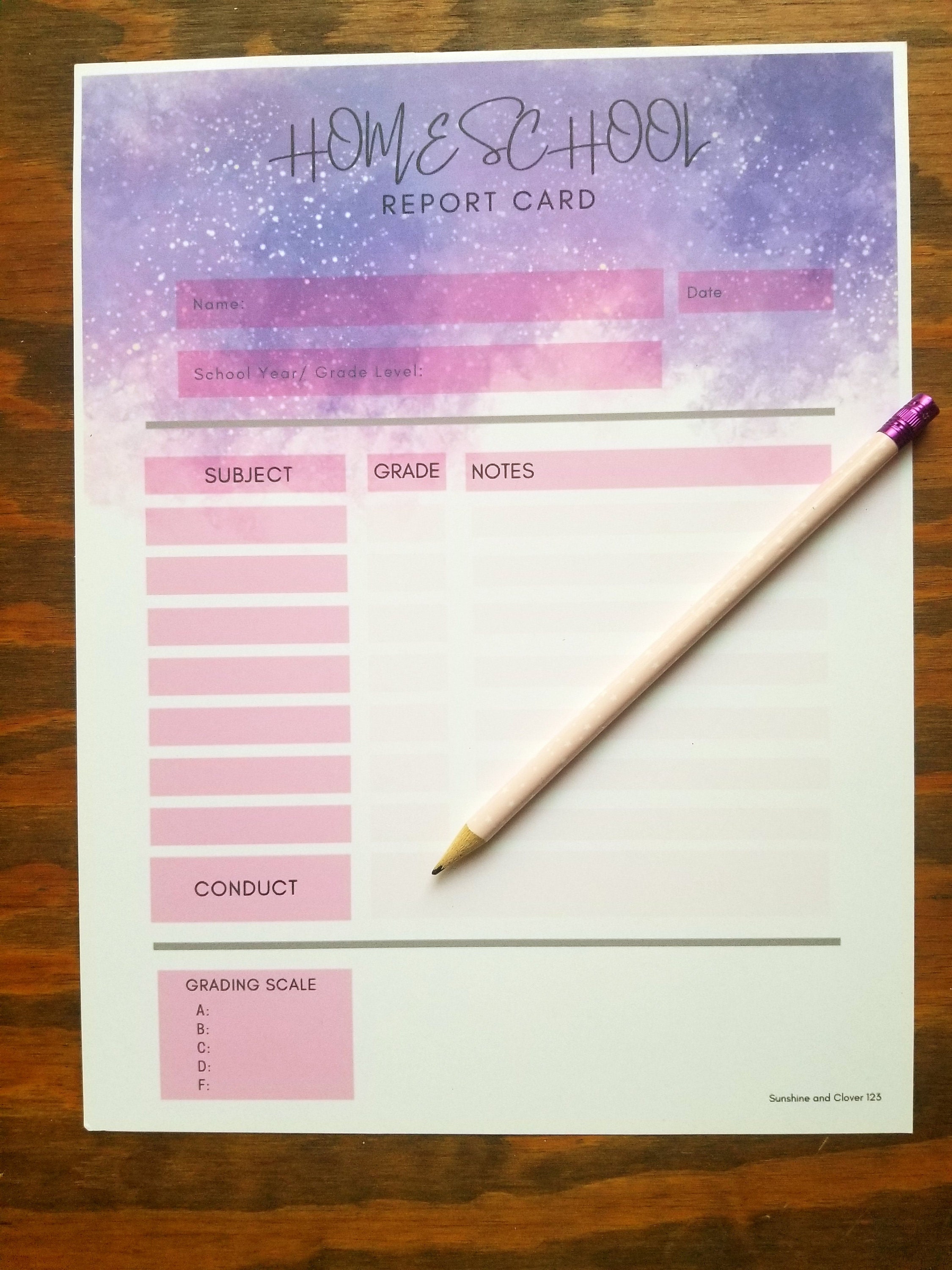 Fillable Report Card Printable Grade Card, Editable Academic Progress ...